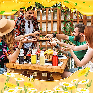 Tioncy 20 Pcs Mini Condiment Squeeze Bottle 3.2 oz Plastic Condiment Dispenser Camping Condiment Containers with Flip Top Reusable Travel Condiments for Honey, Syrups, Ketchup, Salad Dressing, Oils