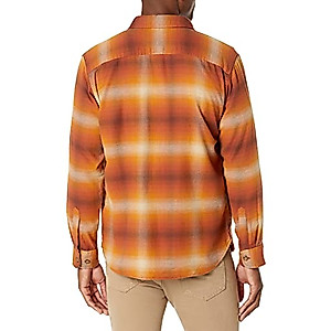 Pendleton Men's Long Sleeve Burnside Flannel Shirt, Rust/Brown Plaid, Medium