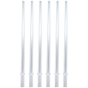 Sunshine Mason Co. Plastic Reusable Drinking Straws 6 Pieces, Clear