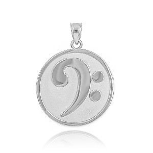 Sterling Silver Music Note Charm F Clef Pendant