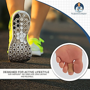 Dr. Frederick's Original Fabrigrip Toe Protectors - 2 Multiple-Use Pieces - Toe Covers to Prevent Blisters, Cushion Bunions, & More - Small