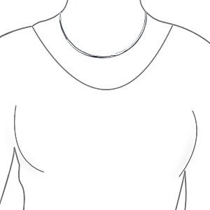 Classic Simple Plain Flat Slider Contoured Collar Curved Choker Necklace For Women Polished.925 Silver Sterling Add Pendant 3MM