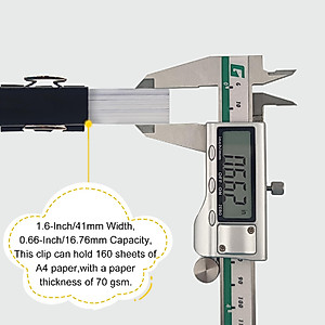 DSTELIN Large Binder Clips 1.6Inch (24 Pack), Big Paper Clamps Clips for Office Supplies, 1.6Inch/41mm Width, 0.7Inch/18mm Capacity, Black