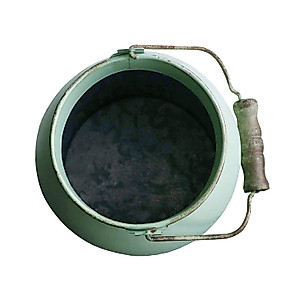 SHINGONE French Country Style Large Metal Vase Shabby Chic Milk Can Vase Pot Flower Holder for Home Garden Decoration