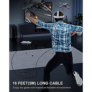 TOENNESEN Link Cable 16FT Compatible with Oculus Quest 2/Pro/Pico4/Steam, High Speed Data Transfer and Fast Charging USB 3.0 Type A to C Cable for VR Headsets Accessories