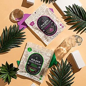 KRAVE Zero Sugar Beef Jerky, Variety Flavors - All Natural 100% Grass Fed Beef - Protein Packed Keto Snacks Roasted for Maximum Flavor - Gluten Free - 2.1 Ounce (Pack of 4)