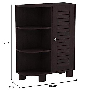 Furinno Indo Storage Shelf Louver Door Cabinet, Espresso