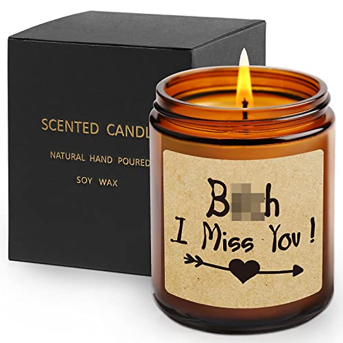 Scented Candle Gifts for Best Friend - I Miss You - Friendship Birthday Gifts for Friends Women, HBESTIE Unique Christmas Gifts for Women Friends, Joke, Bestie, Thanksgiving Gifts Candle Gifts for her
