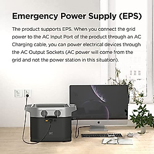 EF ECOFLOW Portable Power Station Delta 1000, 1008Wh Solar Generator with 6 x 1600W(3100W Surge) AC Outlets, Solar Battery Station Made for Emergency, Home Backup, Outdoor Camping RV/Van