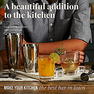 Mixology & Craft Bartender Kit - 13 Piece Set Including Stainless Steel Cocktail Making with Bar Stand & Boston Shaker, Perfect for Drink Mixing at Home, Plus Exclusive Recipe Cards