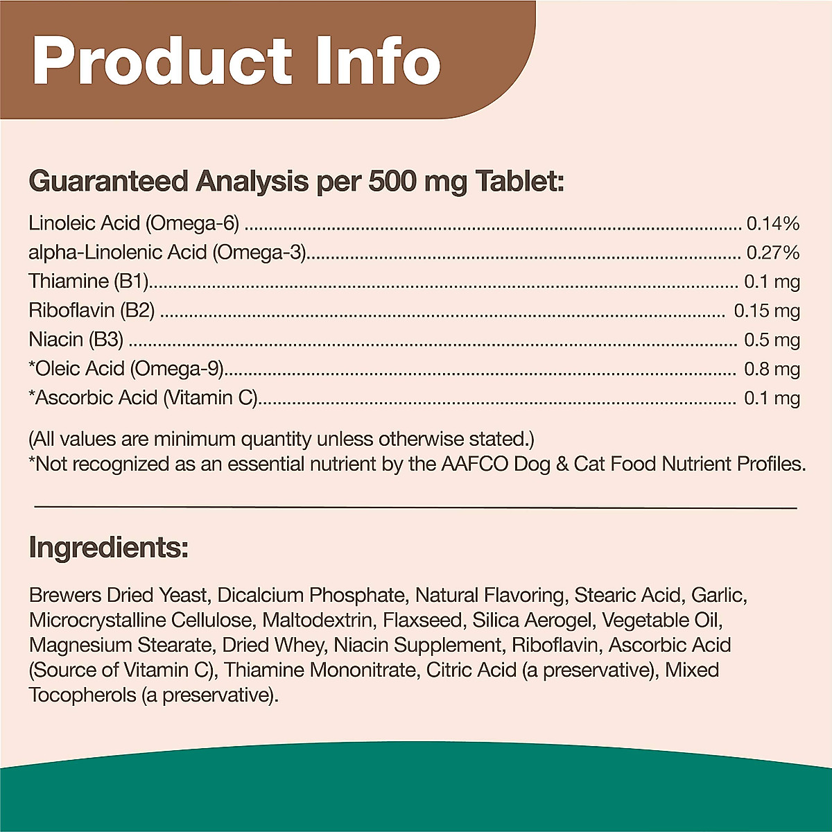 NaturVet – Brewer’s Dried Yeast Formula with Garlic Flavoring – Plus Omegas | Rich in Omega-3, 6 & 9 Fatty Acids | Fortified with B1, B2, Niacin & Vitamin C | for Dogs & Cats | 1000 Chewable Tablets