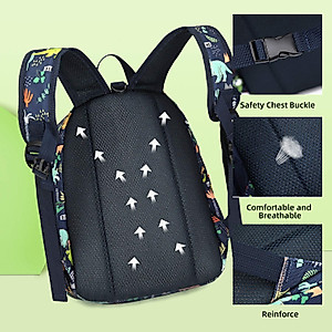 willikiva Cute Zoo Little 2d Backpack Kid Backpacks for Girls and Boys Toddler Backpack Waterproof Preschool Safety Harness Leash(Green Dinosaur)