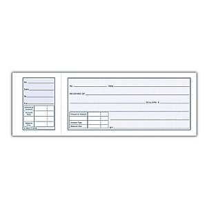 Adams 9641 Money Receipt Book 1-part Tear-off Stub 2-3/4 X 7-15/16 Inch 50 Pages Per Book (4 Books for 200 Total Pages)