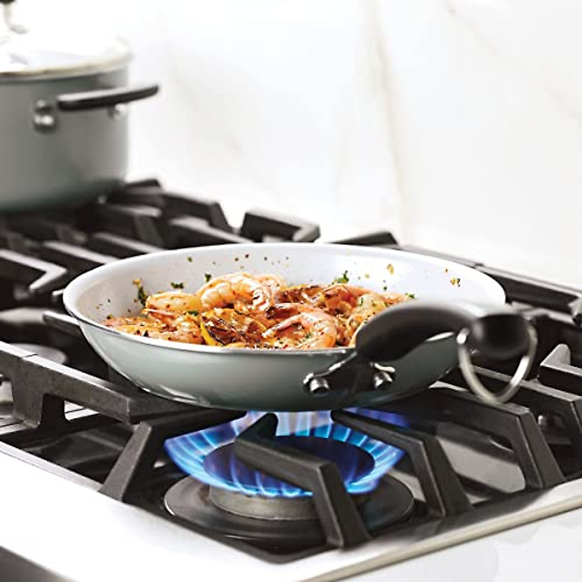 Farberware EcoAdvantage Ceramic Nonstick Cookware/Pots and Pans Set, 13 Piece - Gray