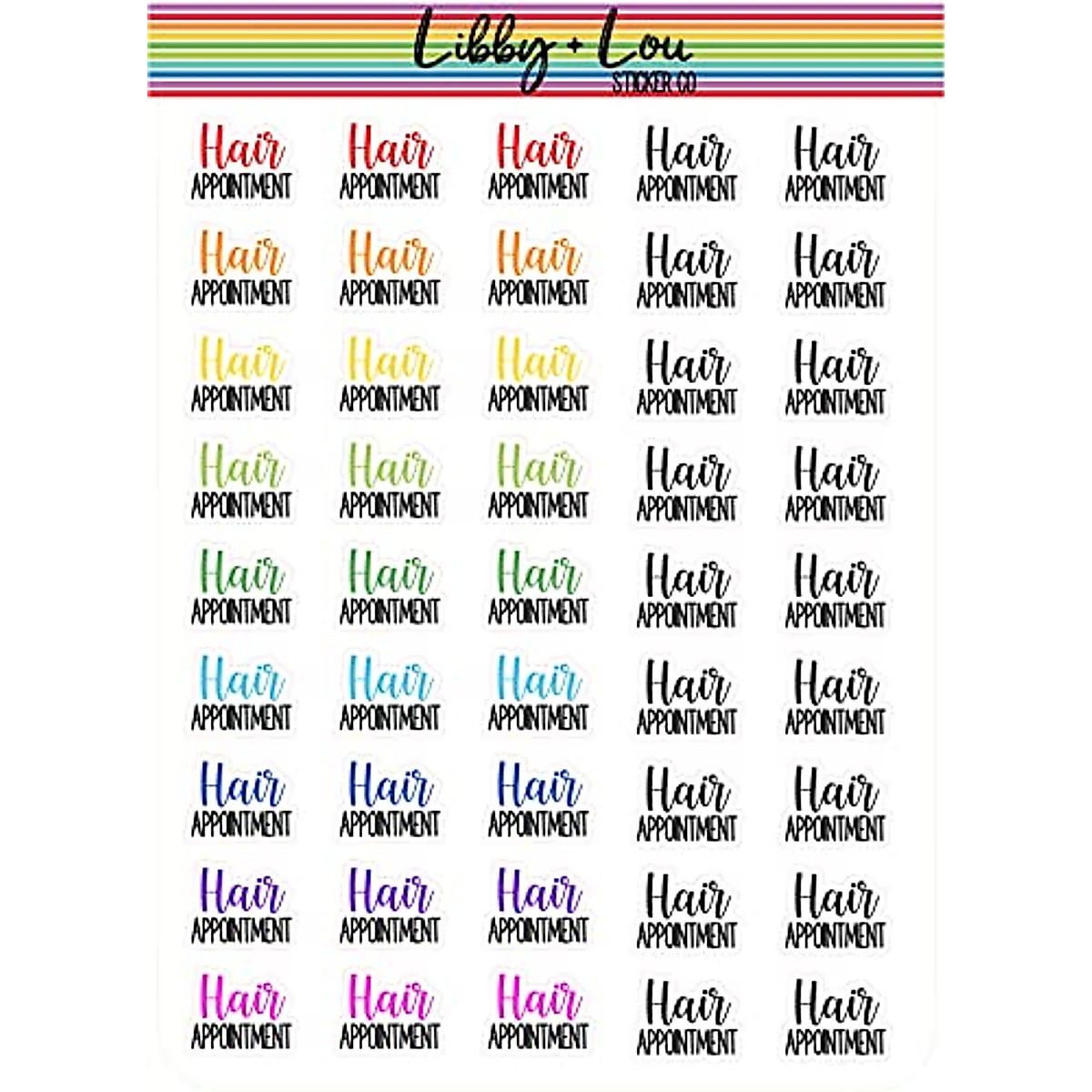 Hair Appointment Planner Stickers | Libby and Lou Sticker Co
