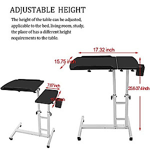 Zewuai Lazy Bedside Laptop Desk Household Can Be Lifted and Folded Folding Computer Desk 64cm*40cm -U.S. Shipping