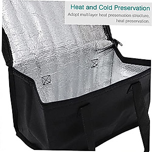 UPKOCH Camping Insulated Bag 4pcs Insulation Cold Food Insulated Portable Insulation Thermal Insulation Non-woven Fabric Drinks Black Aluminum Delivery Storage