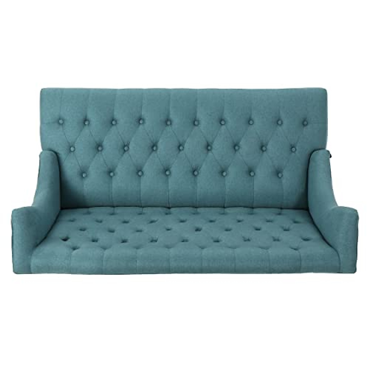 Christopher Knight Home Leora Traditional Tufted Velvet Wingback Loveseat, Dark Teal / Dark Brown