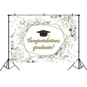 Lofaris Class of 2023 Graduation Backdrop Greenery Congratulations Graduates Background Green Eucalyptus Congrats Grad Prom Party Decor Cake Table Banner Photo Booth Props 7x5ft