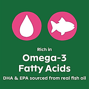 GREENIES Skin & Coat Food Supplements with Fish Oil & Omega 3 Fatty Acids, 40-Count Chicken-Flavor Soft Chews for Adult Dogs