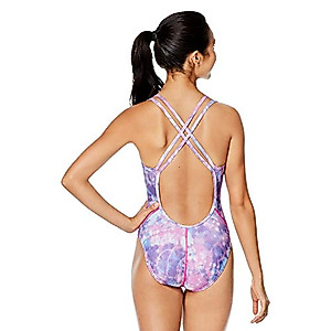 Speedo Women's Standard Swimsuit One Piece ProLT Volt Back Printed, Washed Tie Dye, 34