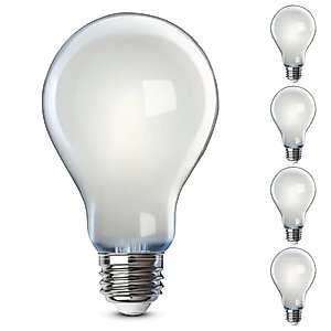 Feit Electric A19 LED Light Bulb, 40W Equivalent, Dimmable, 450 Lumens, E26 Med Base, 2700K Soft White, 90 CRI, 8.8W Standard Glass Filament Lighting Bulbs, 13-Year Lifetime, A1940/927CA/FIL/4, 4 Pack