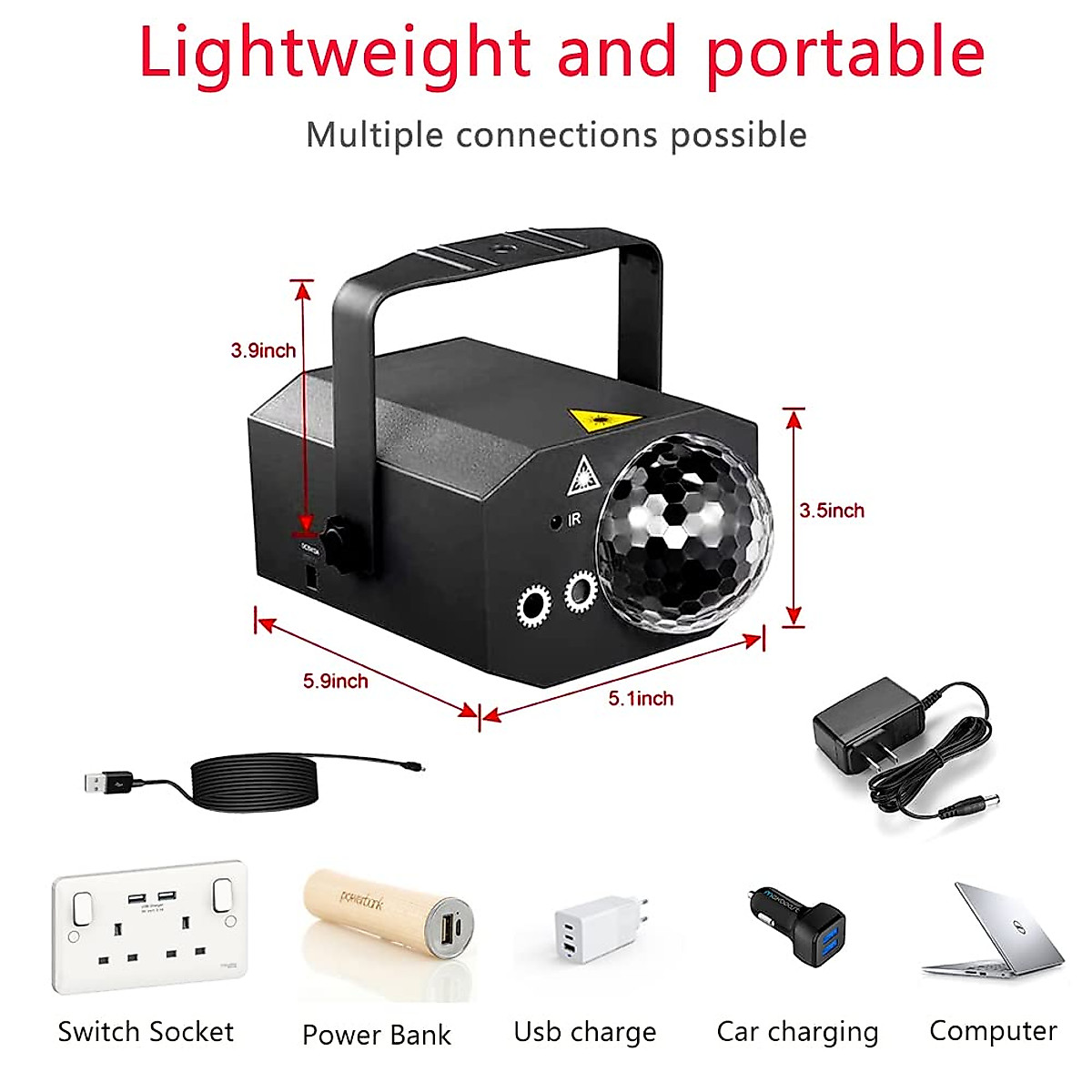 Disco Ball Party Lights,DJ Disco Lights with Remote Control Amosamz Multiple Patterns Projector for Parties Bar Club Christmas KTV Festivals Décor