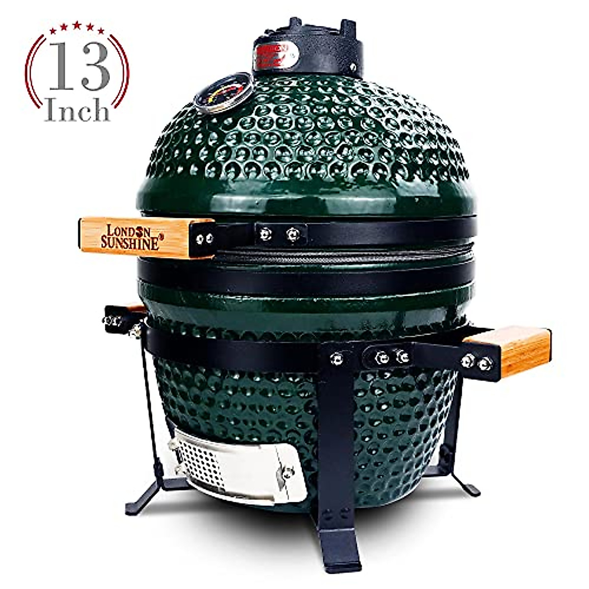 London Sunshine Ceramic Charcoal BBQ Kamado Griller - Portable Tabletop The Cadet Series Smoker