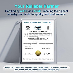 POP SANITARYWARE Matte Black Shower Faucet Set, Bathroom Rainfall Shower System with Stainless Steel Metal Showerhead, Single Function Shower Trim Kit with Rough-in Valve