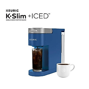 Keurig K-Slim + ICED Single Serve Coffee Maker, Brews 8 to 12oz. Cups, Blue