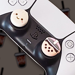 BelugaDesign Boba Dumpling Thumb Grips | Cute Pastel Button Caps | Compatible with Sony PlayStation PS5 PS4 Xbox Nintendo Switch Pro Controllers (Does not fit Joycons)