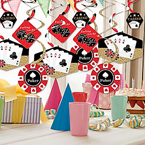 Big Dot of Happiness - Las Vegas - Casino Party Hanging Decor - Party Decoration Swirls - Set of 40
