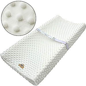 BlueSnail Ultra Soft Minky Dot Changing Pad Cover 2 Pack (Gray+White, 2 Pack)