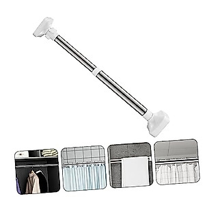 Zerodeko 1pc Hole-free Telescopic Rod Adjustable Curtain Rod Tension Shower Curtain Rod Cabinet Curtain Adjustable Cupboard Bars Towel Storage Bar Spring Rods for Curtains Multifunction Abs