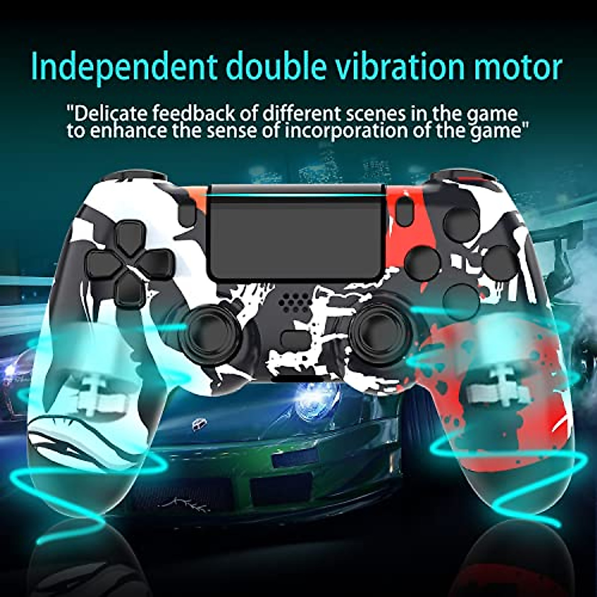 SZDILONG Wireless Controller for PS4 Gamepad Compatible with Playstation 4/Pro/Slim/PC,Double Shock/Bluetooth/Touchpad/Stereo Headphone Jack/Six-axis Motion Control/Charging Cable