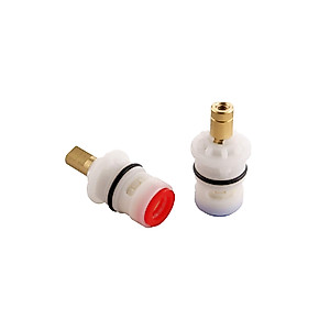PARLOS Ceramic Stem Disc Faucet Cartridge Replacement for Bathroom Tap (1 Pair Hot & Cold),2103201