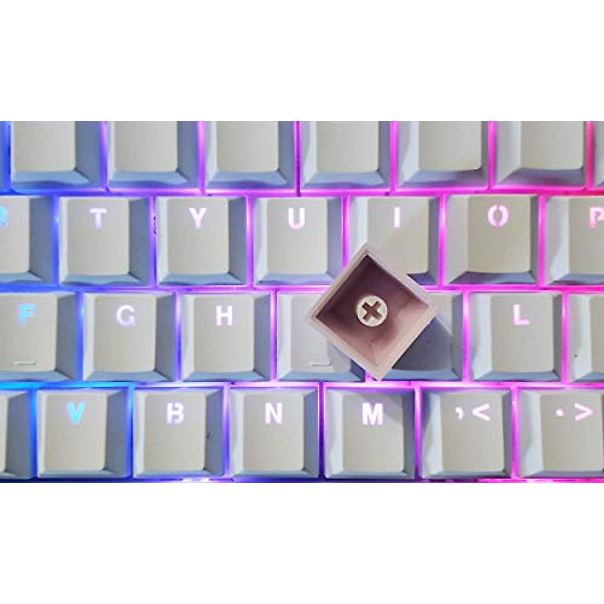 Better Livin 104 Doubleshot, ANSI Layout, OEM Profile, Cherry MX keycaps, Translucent Backlit Compatible Gaming Keyboard keycaps for 61/87/104 Keyboards (Purple-Blue)