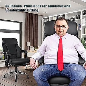 jamege Kneading Massage Executive Office Chair, 3D Back Massage Heated Office Chair, Heating Massage Office Chair with Reclining Backrest, Footrest & Height Adjustment