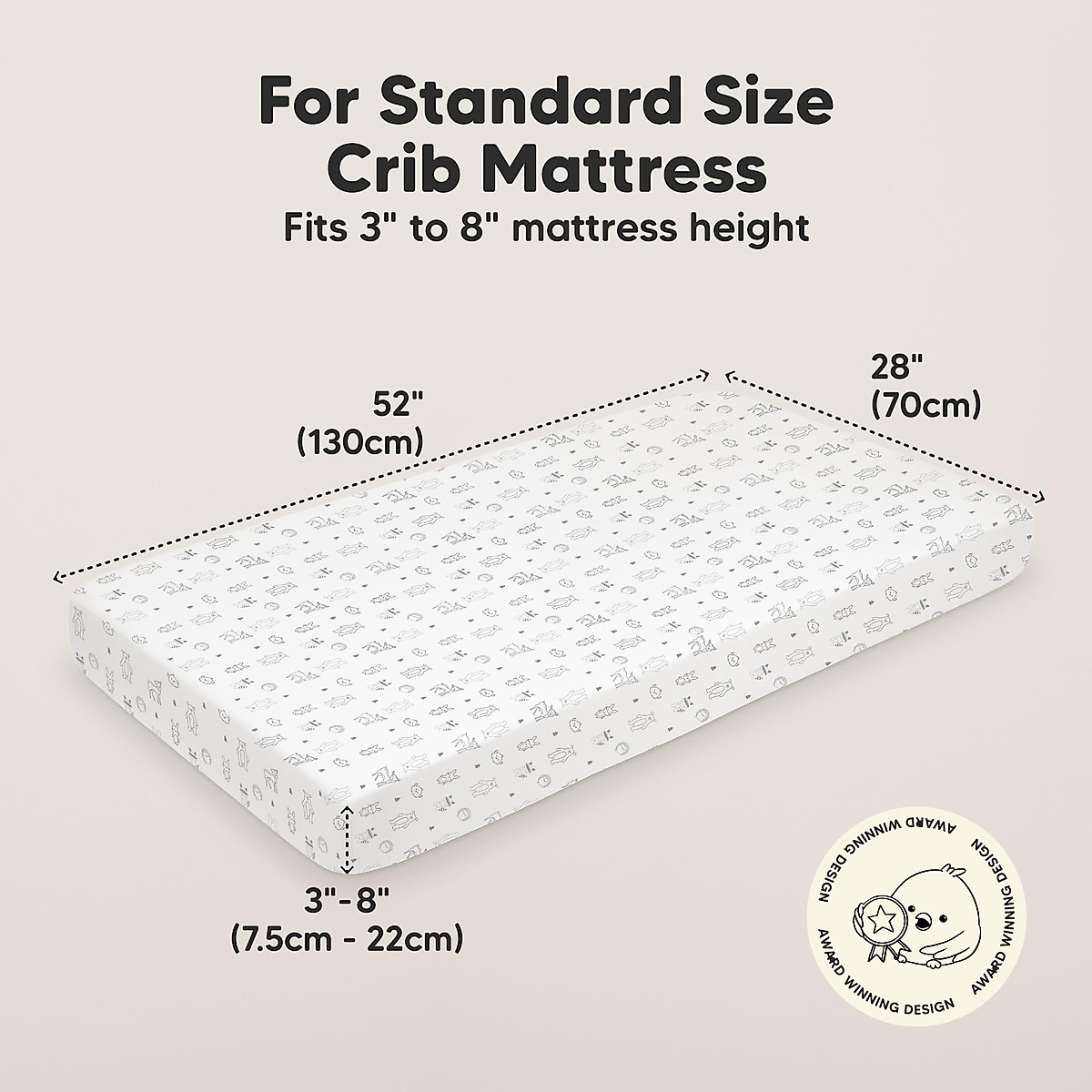 2-Pack Organic Crib Sheets for Boys, Girls - Jersey Fitted Crib Sheet, Baby Crib Sheets Neutral, Crib Mattress Sheet, Cotton Crib Sheets, Soft Baby Sheets for Crib, Unisex Crib Fitted Sheet (Woodland)