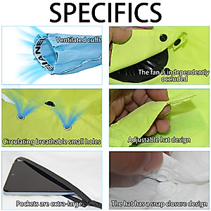 Leetye Mei Fan Jacket Air Conditioned Jacket, Fan Jacket for Women Men With 3 Speed Adjustable Cooling Jacket (2XL)