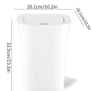 LXXSH Waterproof Smart Trash Can Household Induction Trash Can with Lid 10L Plastic Automatic Trash Can for Bedroom Kitchen Bathroom Trash Can for Bedroom