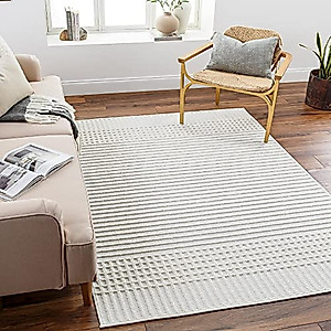 Mark&Day Washable Area Rugs, 8x10 Burkesville Bohemian/Global Ivory Washable Area Rug, Ivory / Black Carpet for Living Room, Bedroom or Kitchen (7'10" x 10'1", Machine Washable )