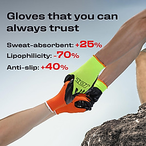 JDL Large Green Nitrile Coated Protective Gloves, Pack of 6