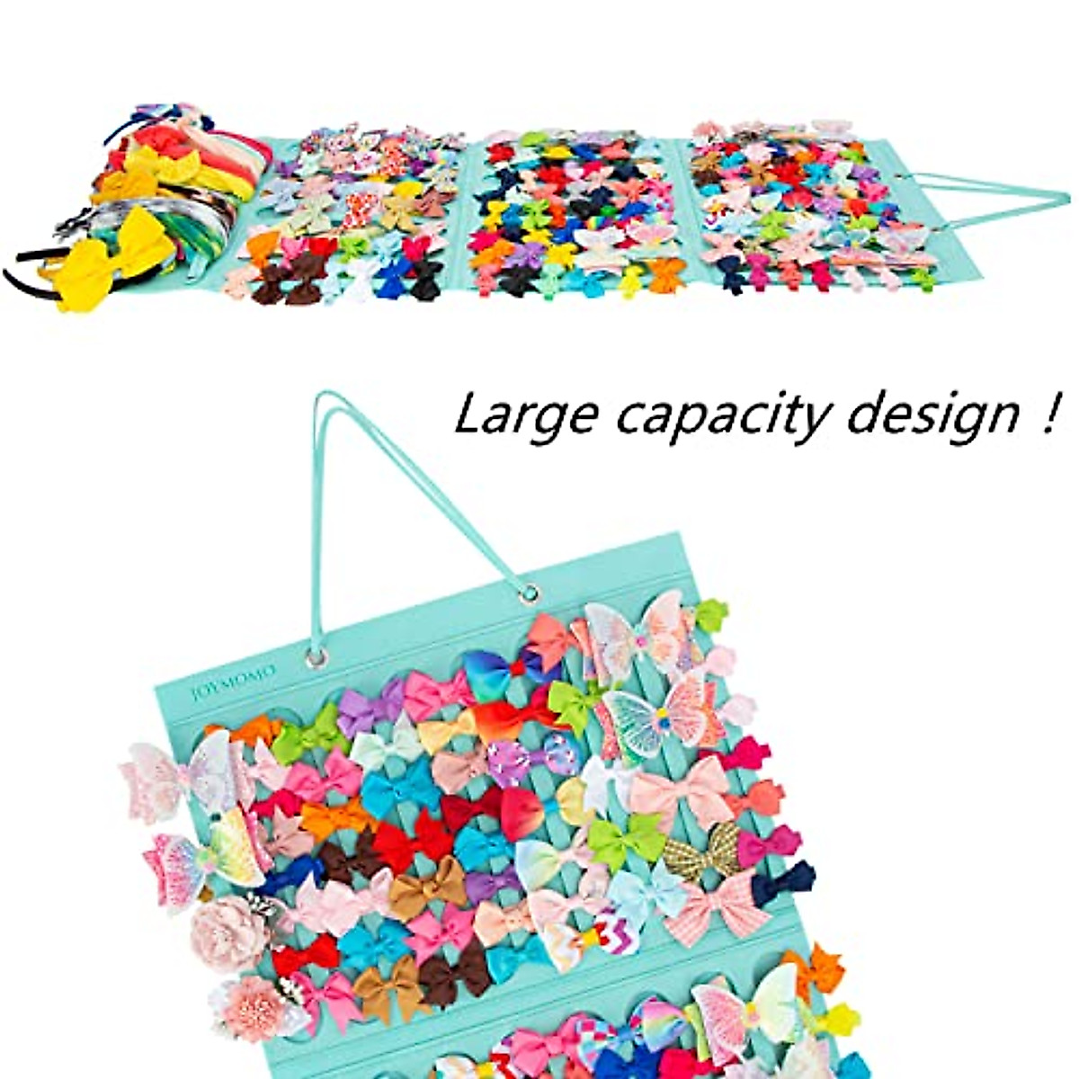 JOYMOMO Hair Bow Holder Organizer For Girls Hanging Bow Holder For Girls Hair Accessories Storage Organizer For Headbands, Hair Clips, Hair Ties, Scrunchies (Without Hair Bows) (green)