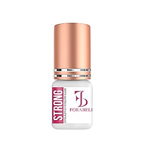 Forabel Strong Eyelash Glue 5ml - 2-3 Sec Drying Time, 6 Weeks Retention, Maximum Bonding Power, Black Adhesive for Semi-Permanent Lashes