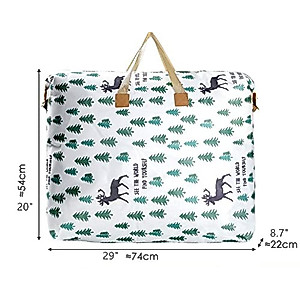 Heavy Duty Oversized Storage Bag for Moving, College Dorm, Traveling, Camping, Packing Supplies, Clothing, Quilt, Organizer Tote, Reusable and Sustainable (Treelet 75L-L)