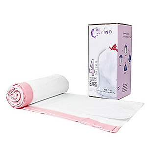 Orino Ultra Strong Small Garbage Bags for Car Bath Room and Office 4 Gallon Drawstring Can Liner 0.7 mil White Unscented 60 Count Cat Litter Trash Bag for Small Trash Bin