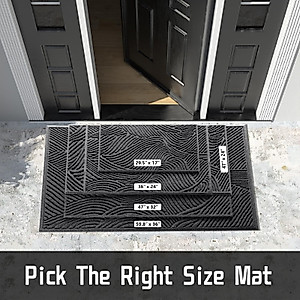 Yimobra Front Door Mat Outdoor Entrance, Ultra Water Absorbent, Heavy Duty Patio Guard Welcome Matt, Non-Slip Rubber Backing, Easy Clean Shoe Scraper, Indoor, Entryway, 47x24 Inch, Dark Grey
