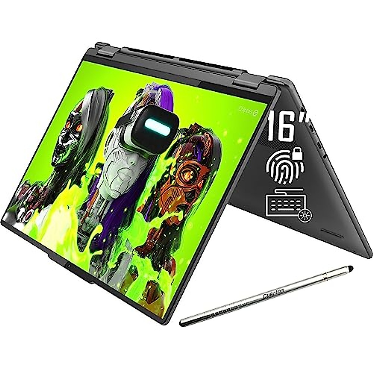 Lenovo 2023 Newest Yoga 7i 16" WUXGA Touch 2-in-1 Laptop, 13th Gen Intel 10-Core i5-1335U, 8GB LPDDR5 RAM, 512GB SSD, Intel Iris Xe Graphics, 2xThunderbolt, Backlit KB, FP, Win11 Home, Storm Grey