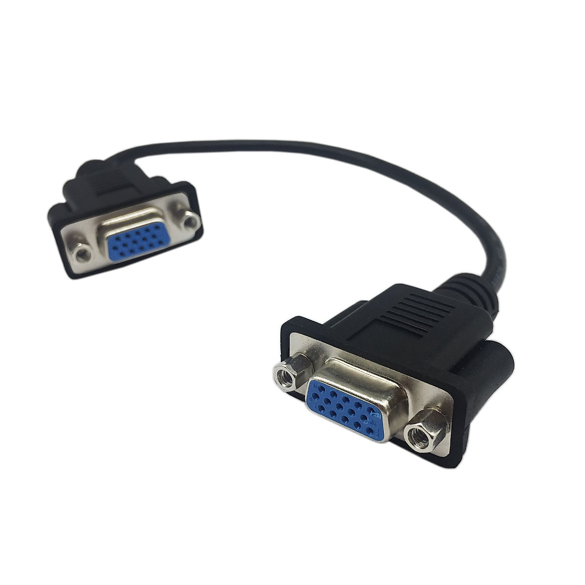 CERRXIAN 1ft VGA SVGA 15 Pin HD15 Female to Female Gender Changer Adapter Extension Video Monitor Cable for PC Laptop TV Porjector（ff）